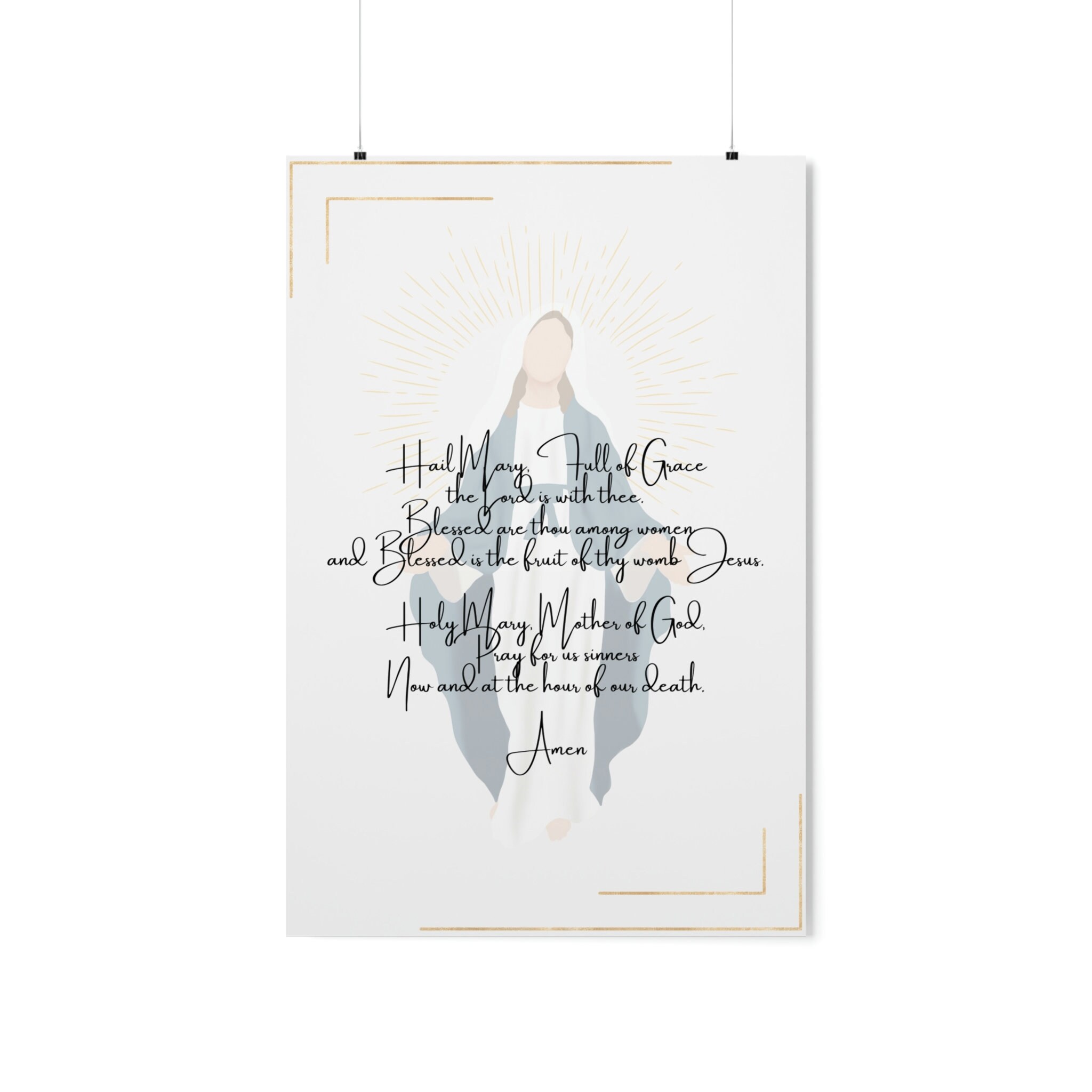 Hail Mary Prayer Poster,premium Matte Vertical Posters,prayer Poster ...