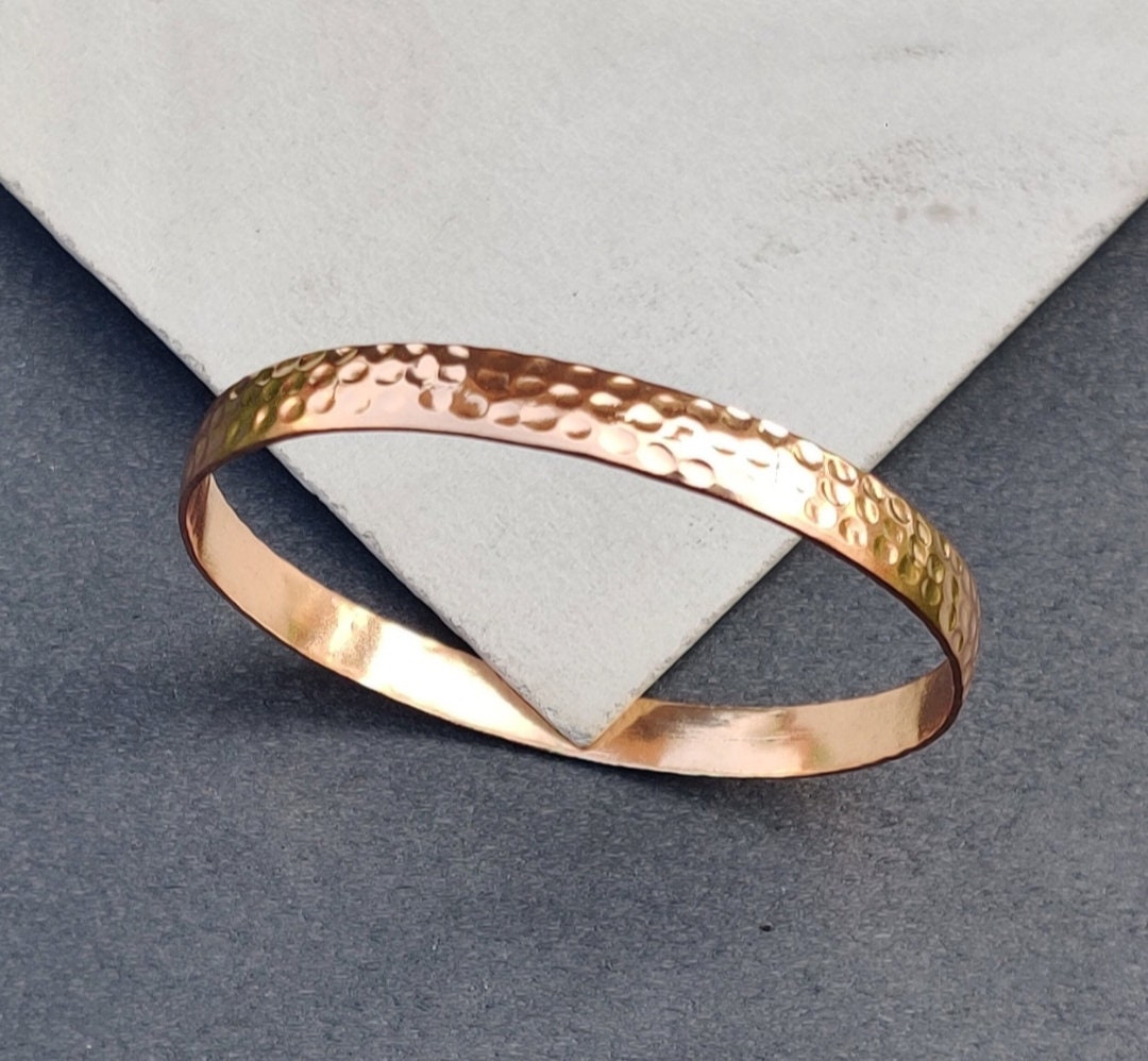 Copper Hammered Bangle, Thick Copper Bangle, Pure Copper Bangle ...