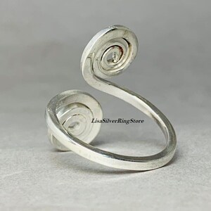 Silver Spiral Ring, Silver Swirl Ring Adjustable Ring, 925 Silver Ring ...