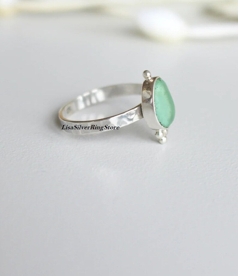 Silver Seaglass Ring, Sterling Silver Jewellery, Sterling Silver Ring ...