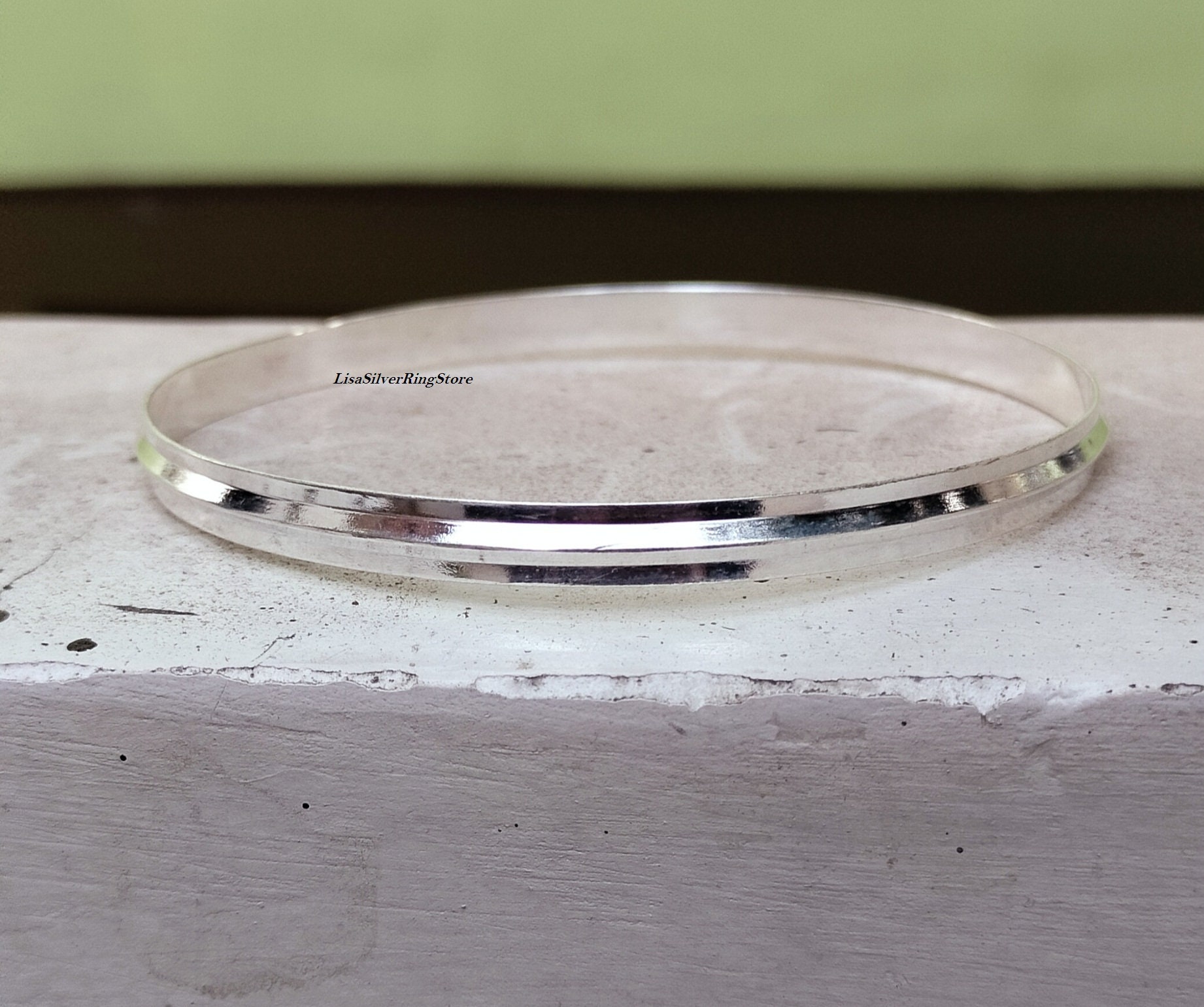 Sterling Silver Kara One Edge Traditional Sikh Bangle Singh Kaur ...