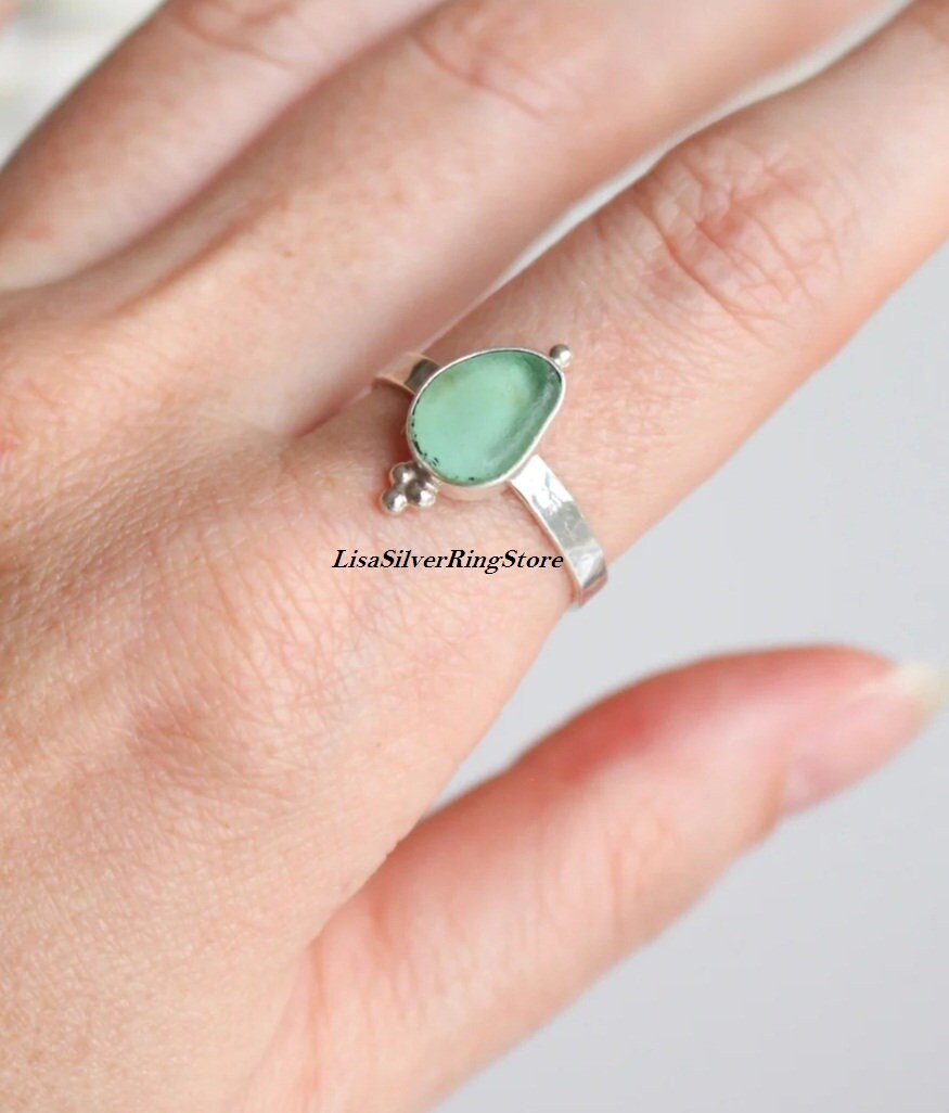Silver Seaglass Ring, Sterling Silver Jewellery, Sterling Silver Ring ...