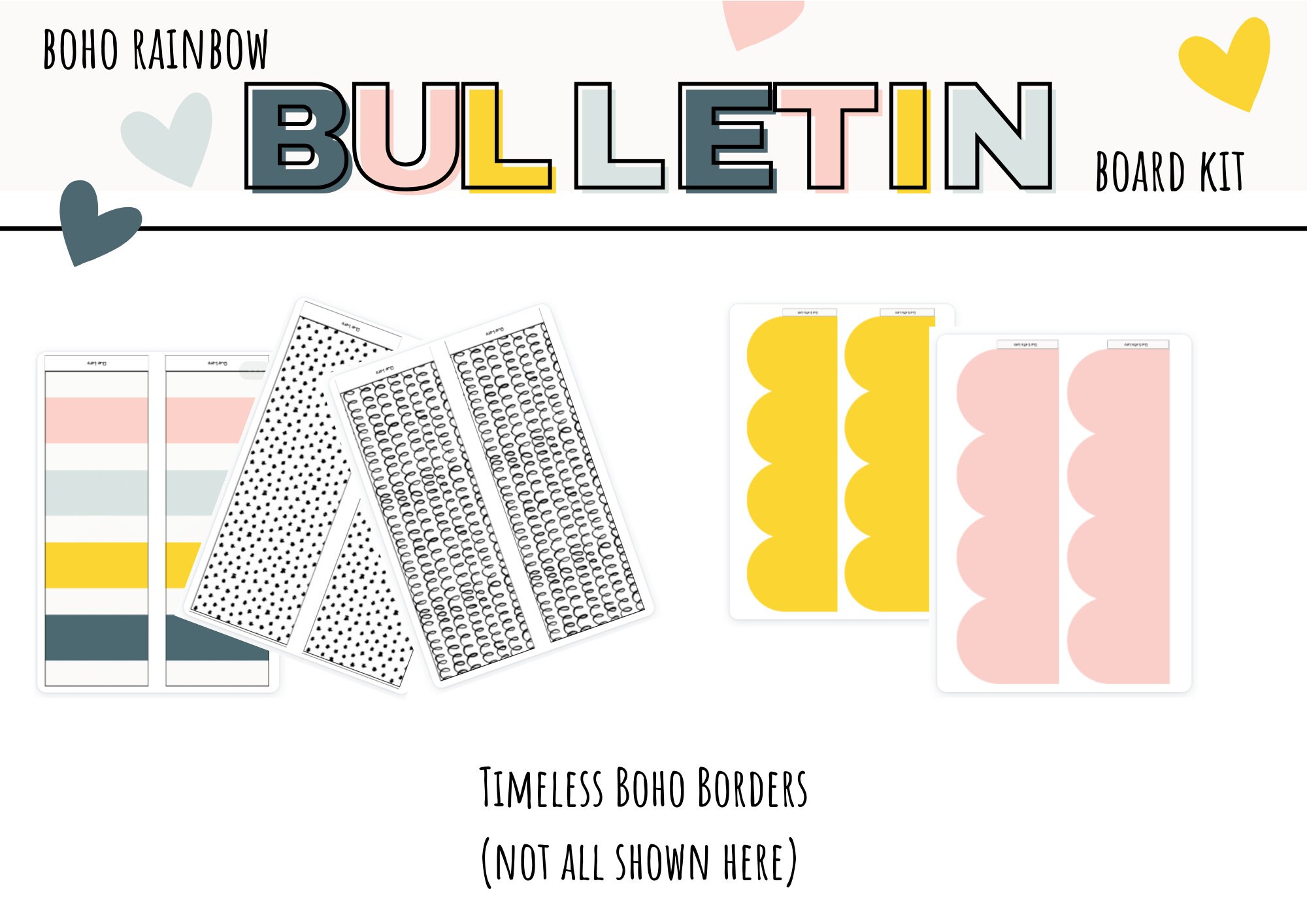 Boho Rainbow Bulletin Board Kit Rainbow Back to School Digital Download ...