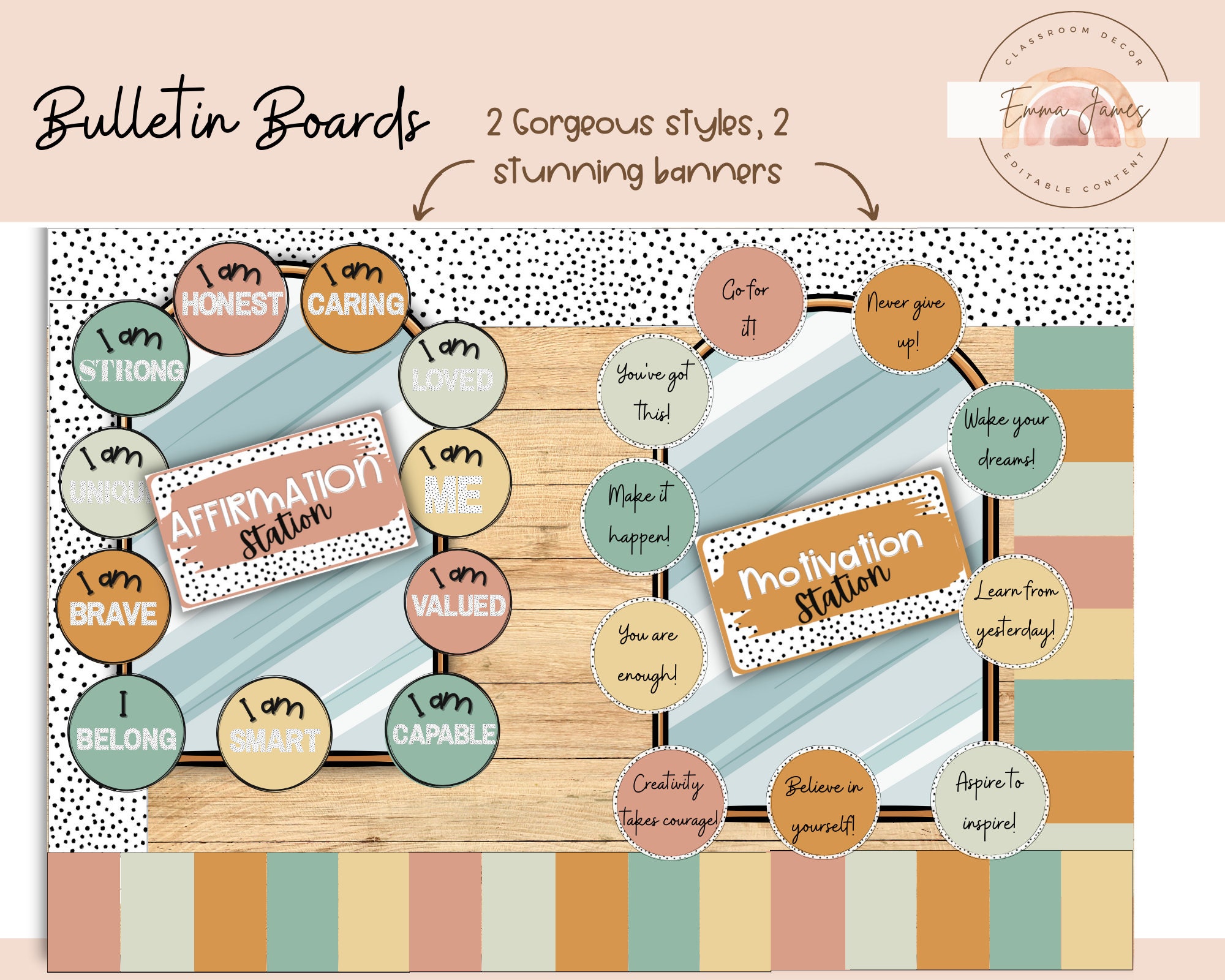 Neutral Polka Dot Classroom Bundle EDITABLE - Etsy