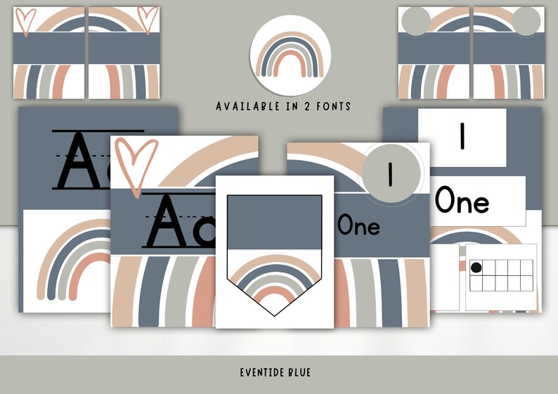 BOHO RAINBOW Classroom Decor Alphabet Posters Number - Etsy México