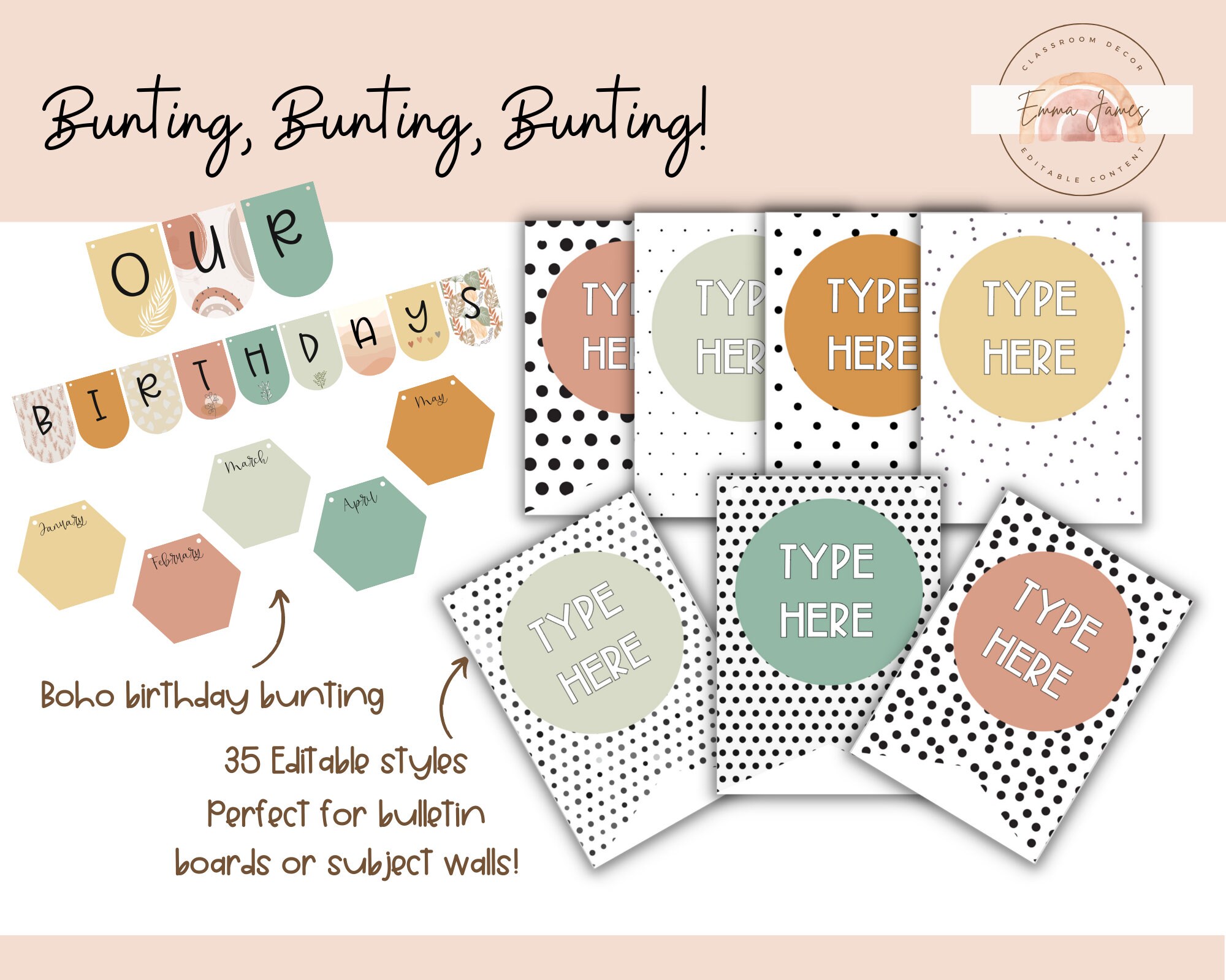 Neutral Polka Dot Classroom Bundle EDITABLE - Etsy