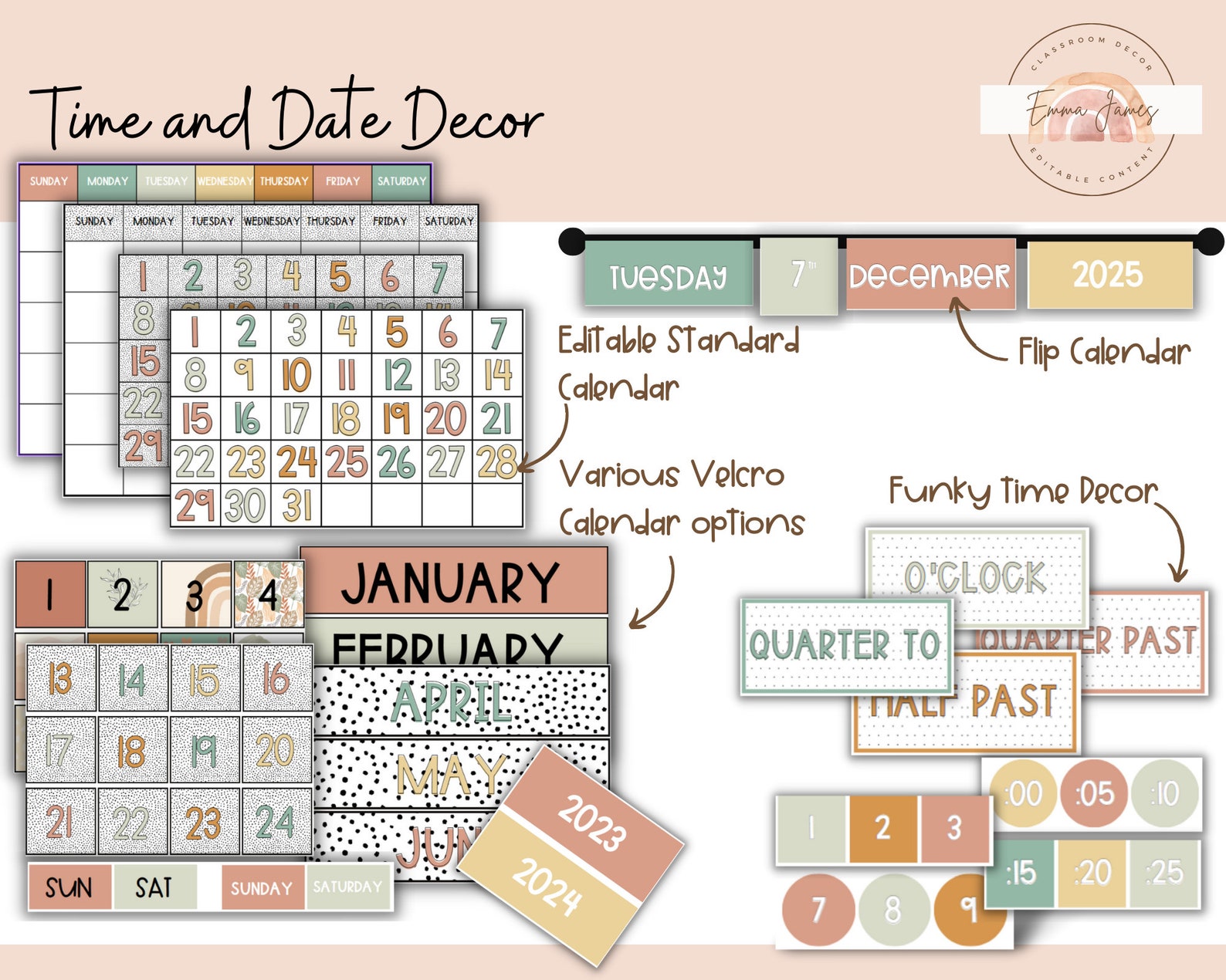 Neutral Polka Dot Classroom Bundle EDITABLE - Etsy