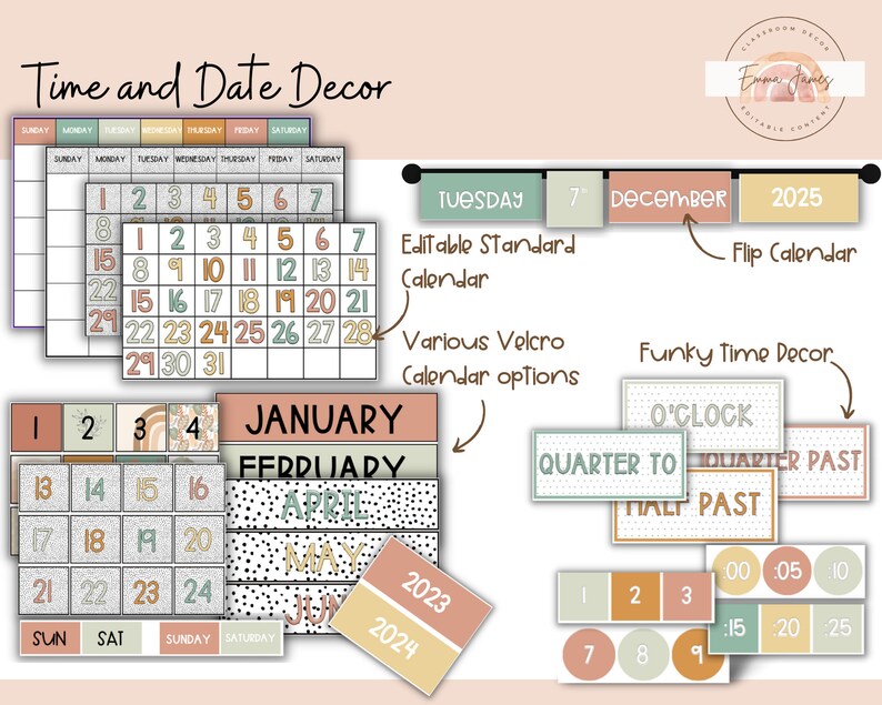 Neutral Polka Dot Classroom Bundle EDITABLE - Etsy