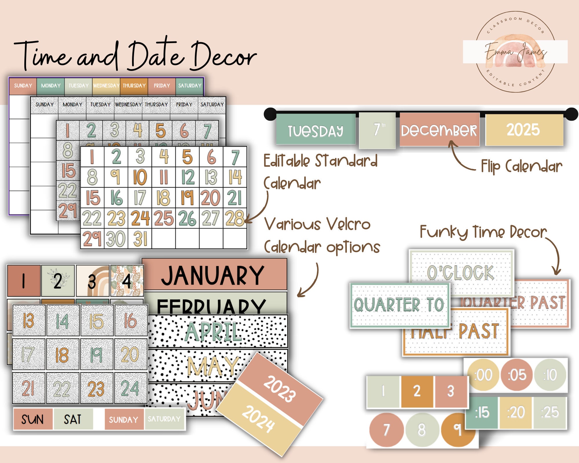 Neutral Polka Dot Classroom Bundle EDITABLE - Etsy