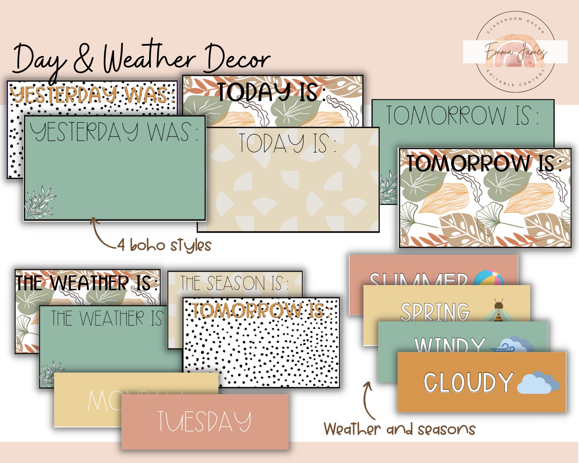 Neutral Polka Dot Classroom Bundle EDITABLE - Etsy