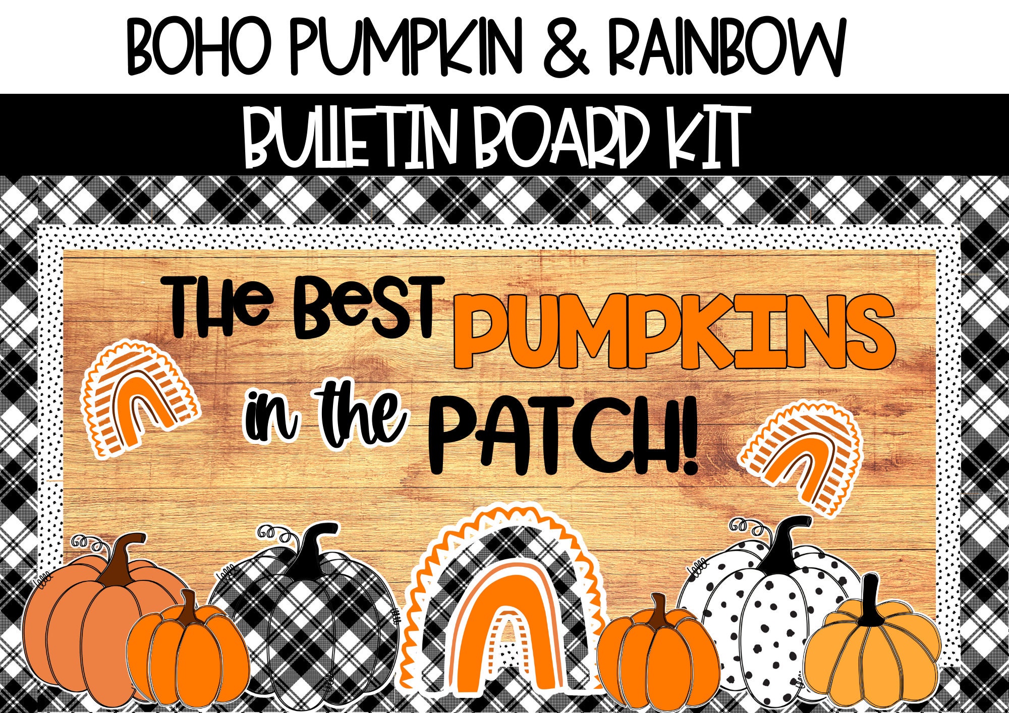 Halloween Fall Pumpkins Bulletin Board or Classroom Door Decor, Easy ...