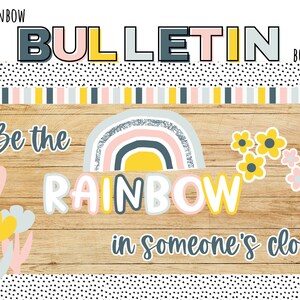 Boho Rainbow Bulletin Board Kit Rainbow Back to School Digital Download ...