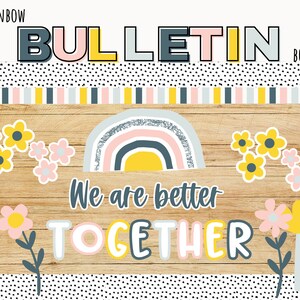 Boho Rainbow Bulletin Board Kit Rainbow Back to School Digital Download ...
