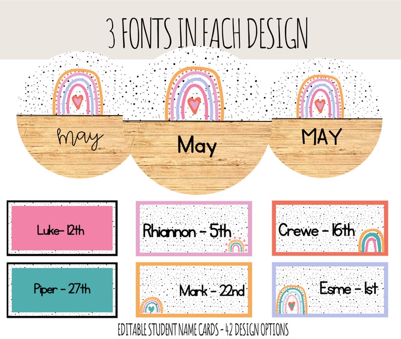 BRIGHT BOHO RAINBOW Birthday Displays Modern Retro - Etsy