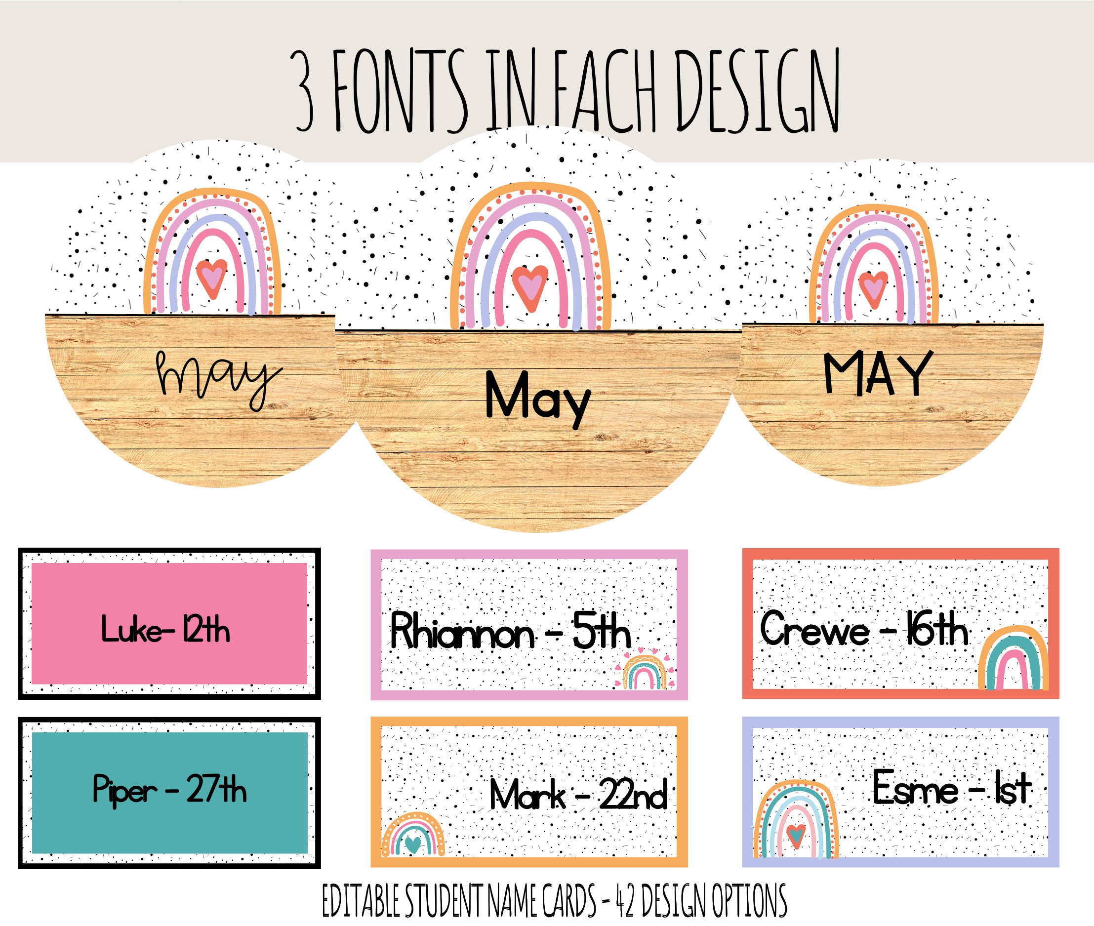 BRIGHT BOHO RAINBOW Birthday Displays Modern Retro - Etsy