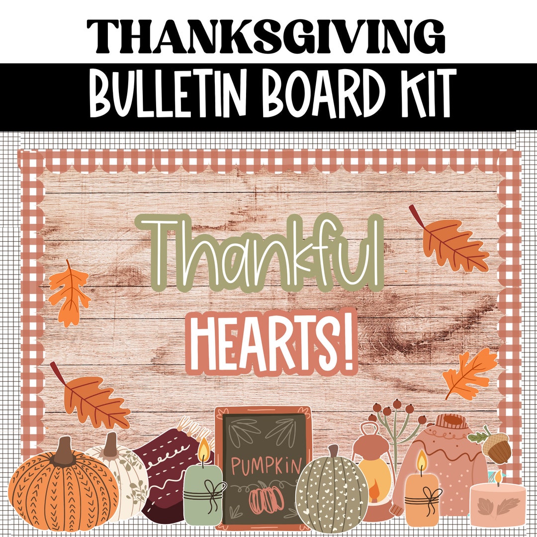 Thanksgiving Fall-themed Motivational Printable Bulletin Board Set Door ...