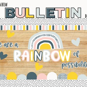 Boho Rainbow Bulletin Board Kit Rainbow Back to School Digital Download ...
