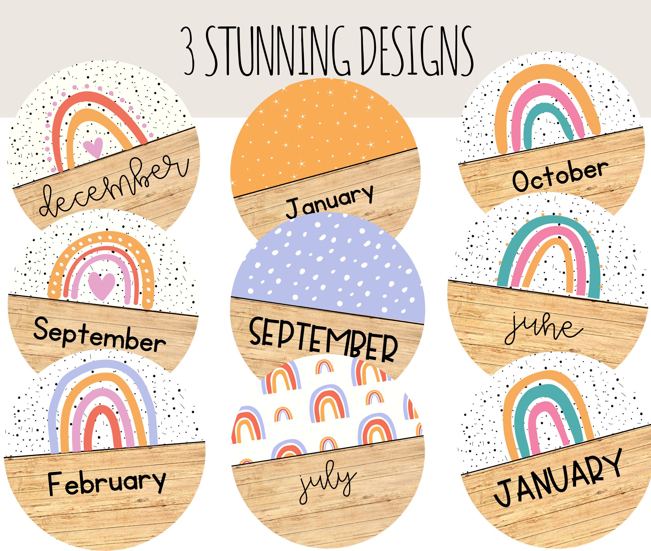 BRIGHT BOHO RAINBOW Birthday Displays Modern Retro - Etsy