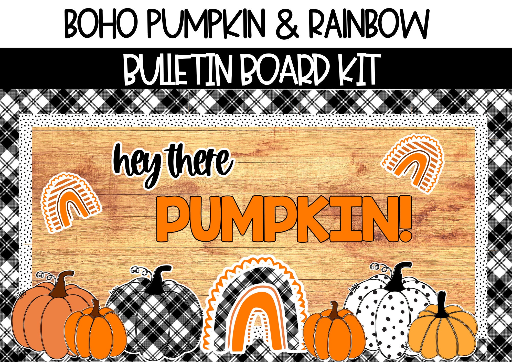 Halloween Fall Pumpkins Bulletin Board or Classroom Door Decor, Easy ...