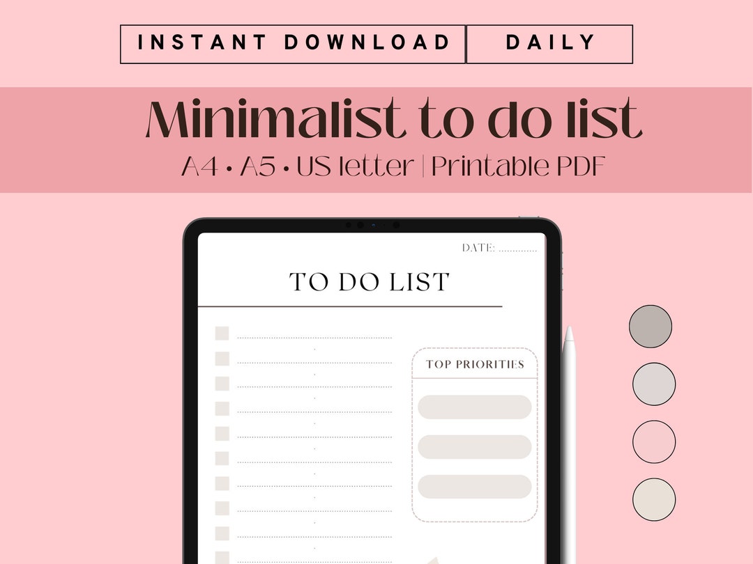 Printable to Do List Daily to Do List Goodnotes to Do List Daily Task ...