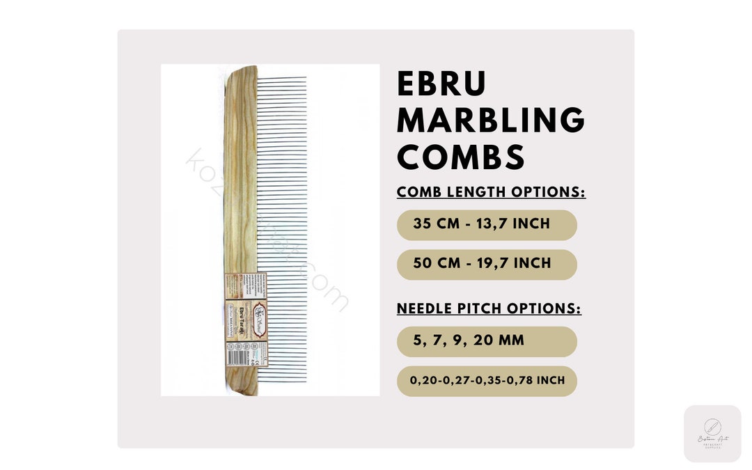 Ebru Art - Marbling Comb - Length 35cm & 50 Cm - Needle Space 5,7,9,20 ...