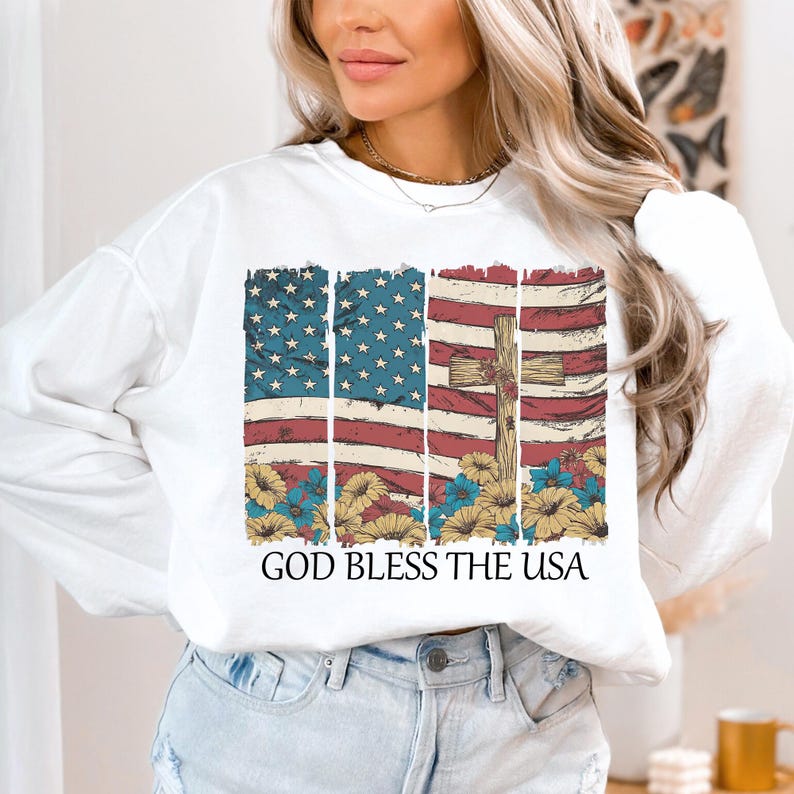 God Bless the USA Png, 4th of July Png, Christian Religious Faith, Red ...