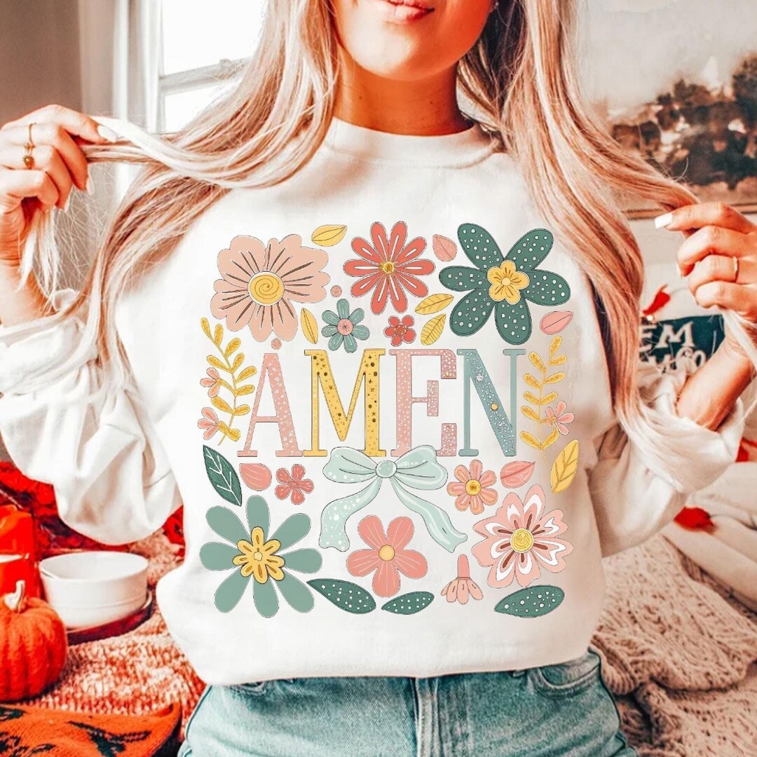 Amen Coquette Bow Png, Amen Varsity Png, Floral Amen Png, Jesus Easter ...