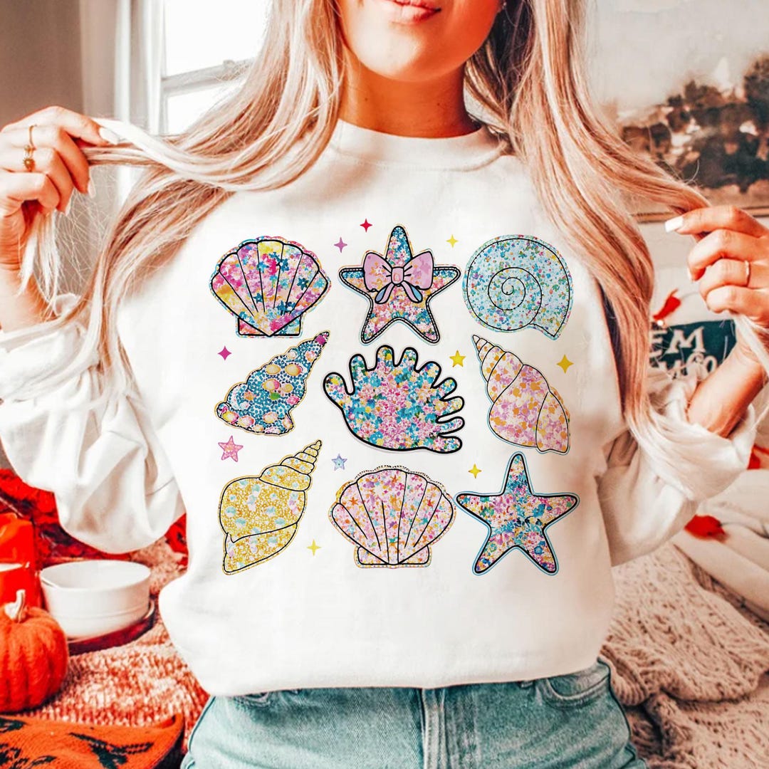 Wildflower Seashell Clam Summer Png, Summer Vibes Png, Floral Summer ...