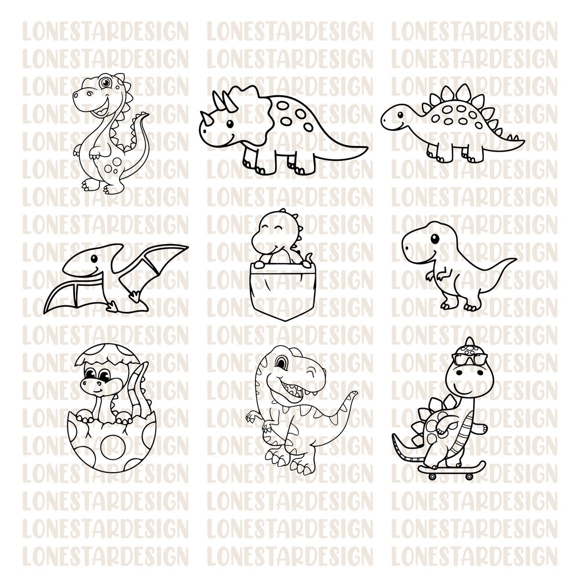 Dinosaurio SVG imágenes prediseñadas de dinosaurios archivos - Etsy España