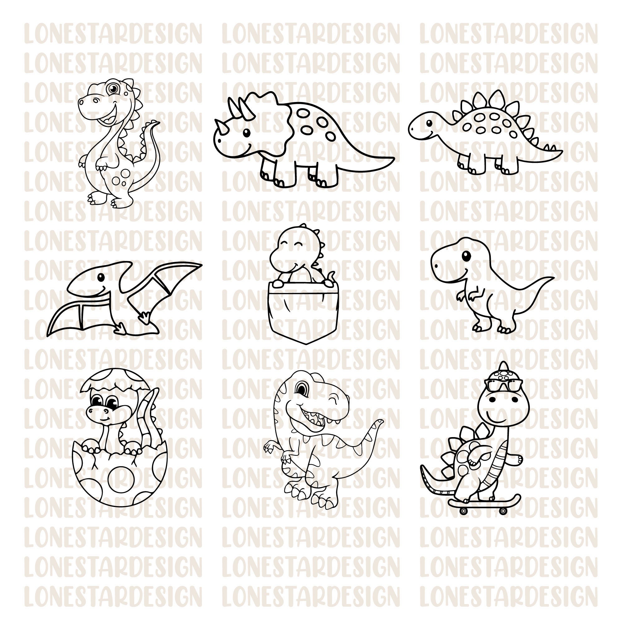Dinosaurus SVG, dinosaurussen clipart, SVG-bestanden, T-Rex SVG ...