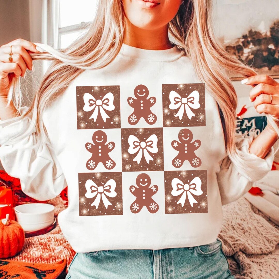 Retro Checkered Gingerbread Man PNG, Trendy Distressed Christmas PNG ...