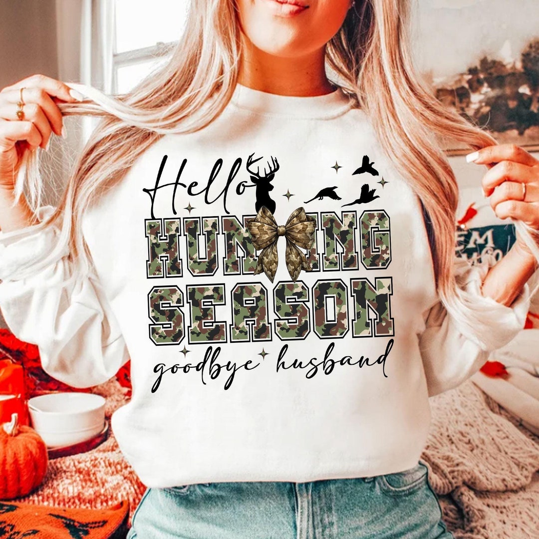 Hello Hunting Season Goodbye Husband Png, Camo Coquette Bow Png ...