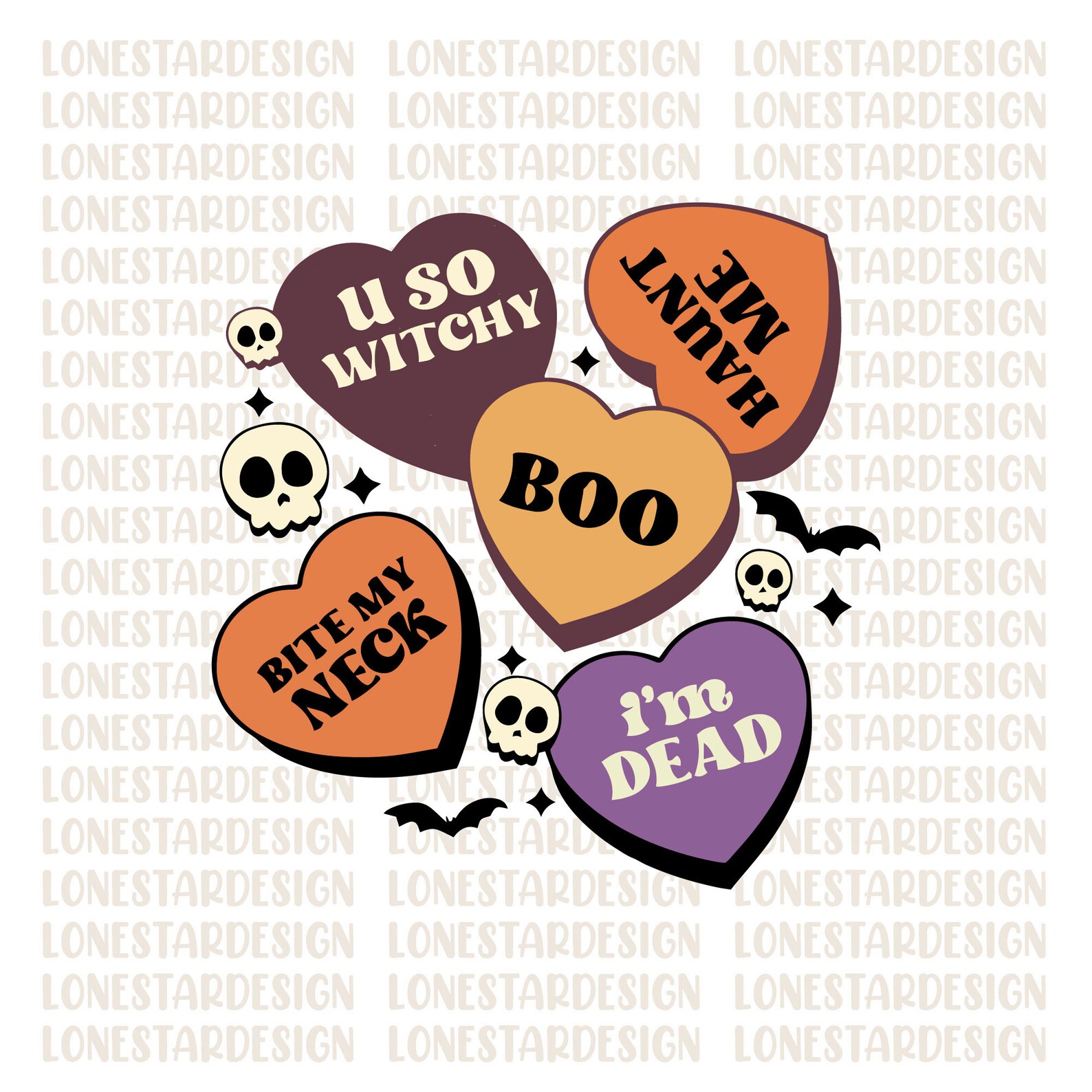 Halloween Candy Hearts Svg / Conversation Hearts Svg / Bite Me Svg ...