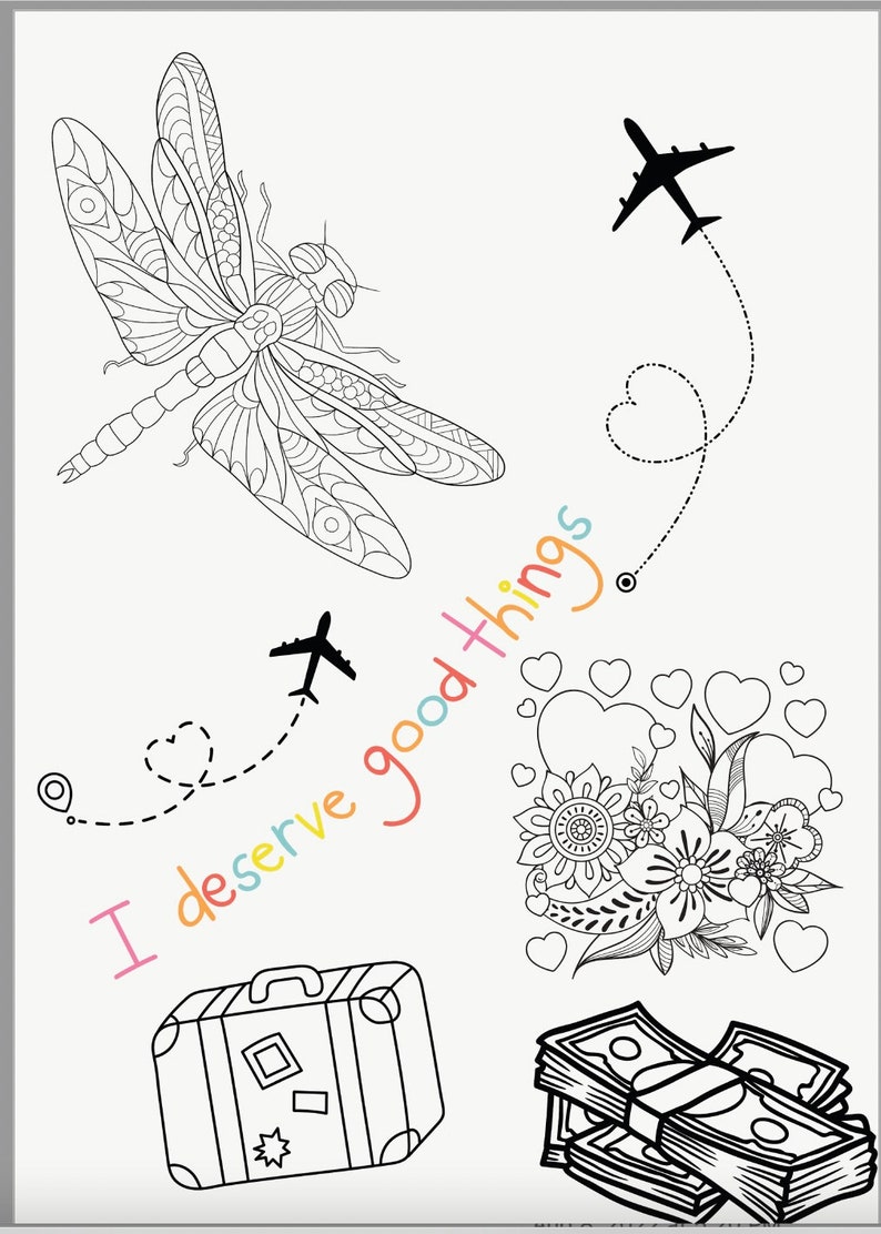 Positive Affirmation Printable Colouring Book - Etsy