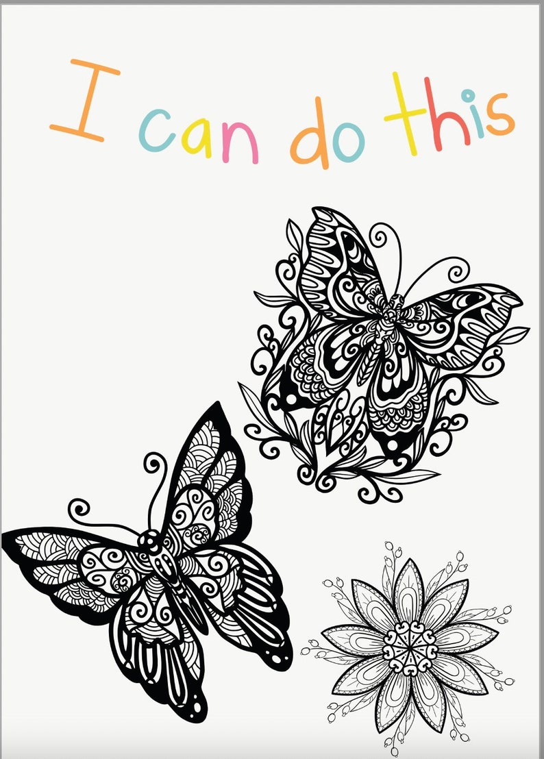 Positive Affirmation Printable Colouring Book - Etsy