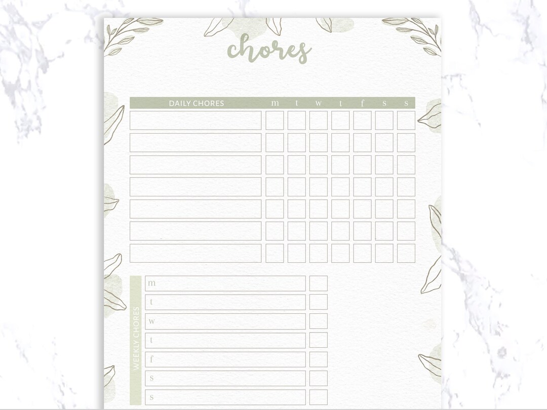 Boho Printable Chore Chart Editable Task List for Moms - Etsy