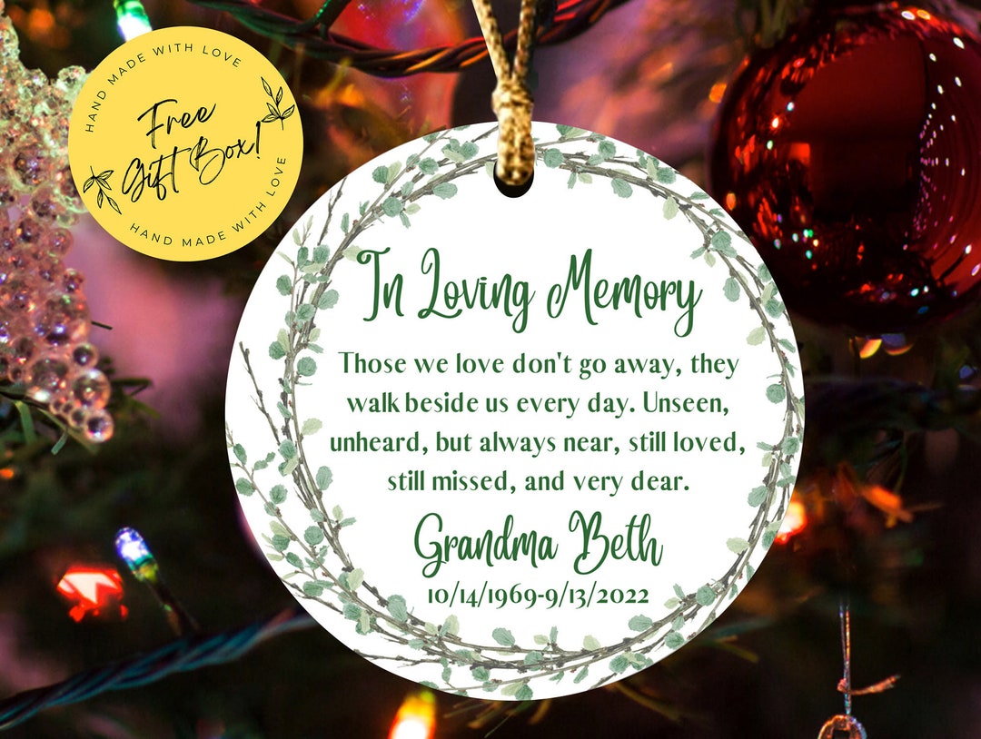 Custom Memorial Christmas Ornament Personalized Remembrance Keepsake ...