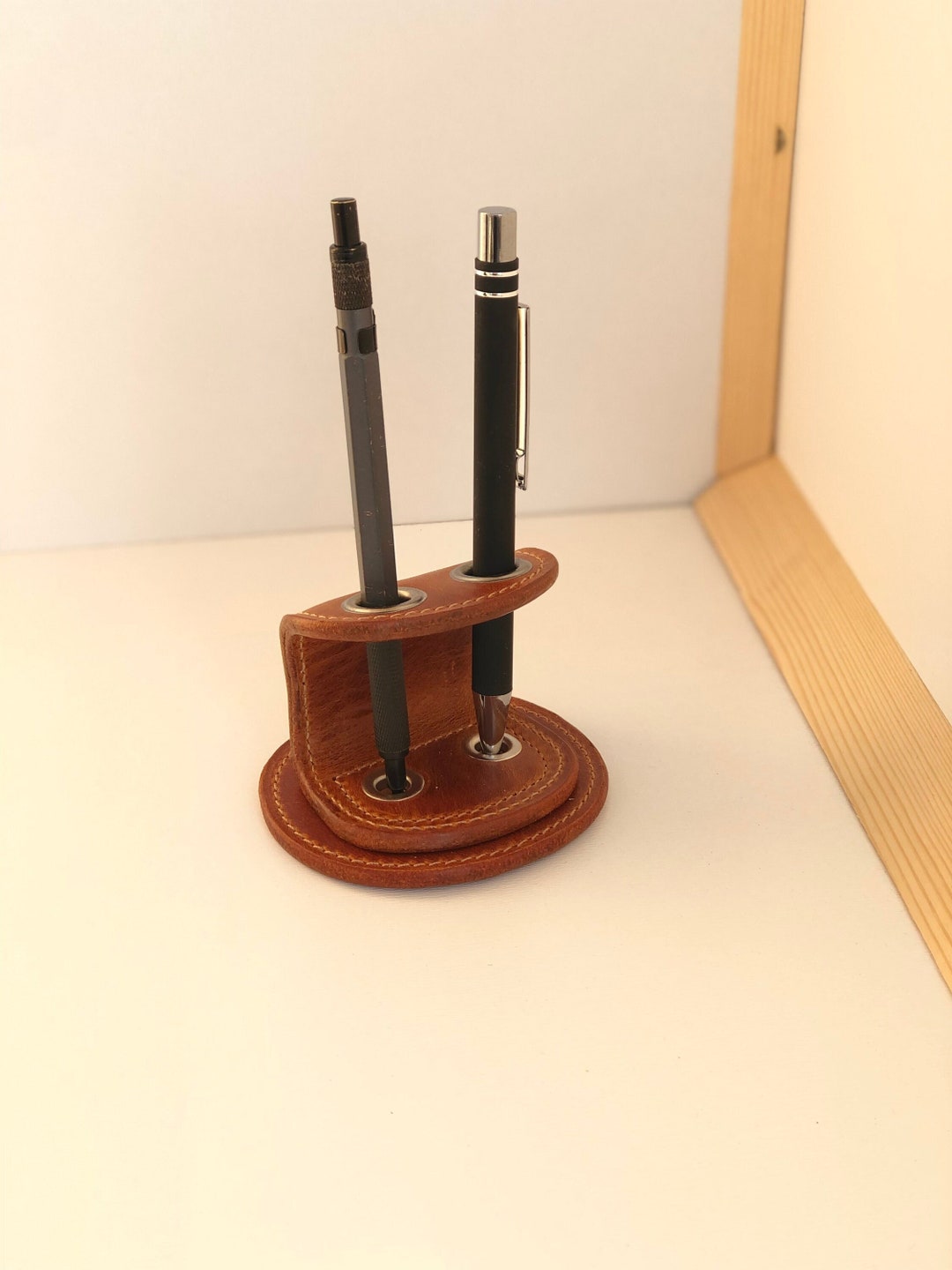 Leather Pen Stand - Etsy