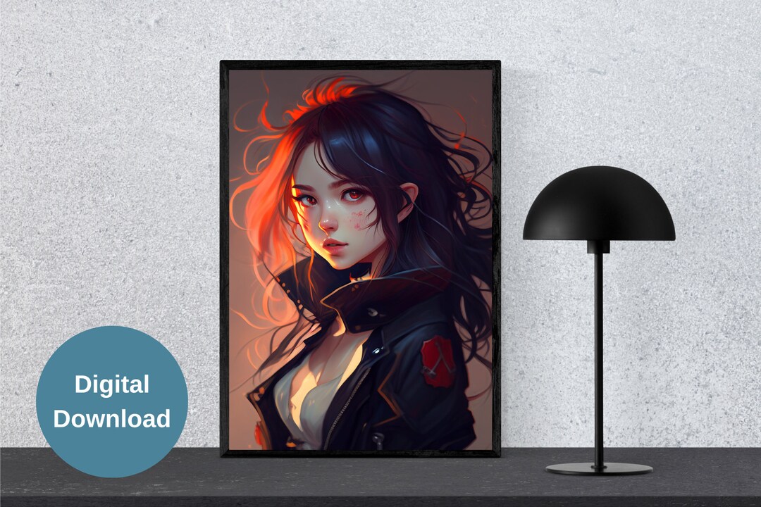 Anime Girl Portrait Printable Art Anime Prints Digital Anime - Etsy