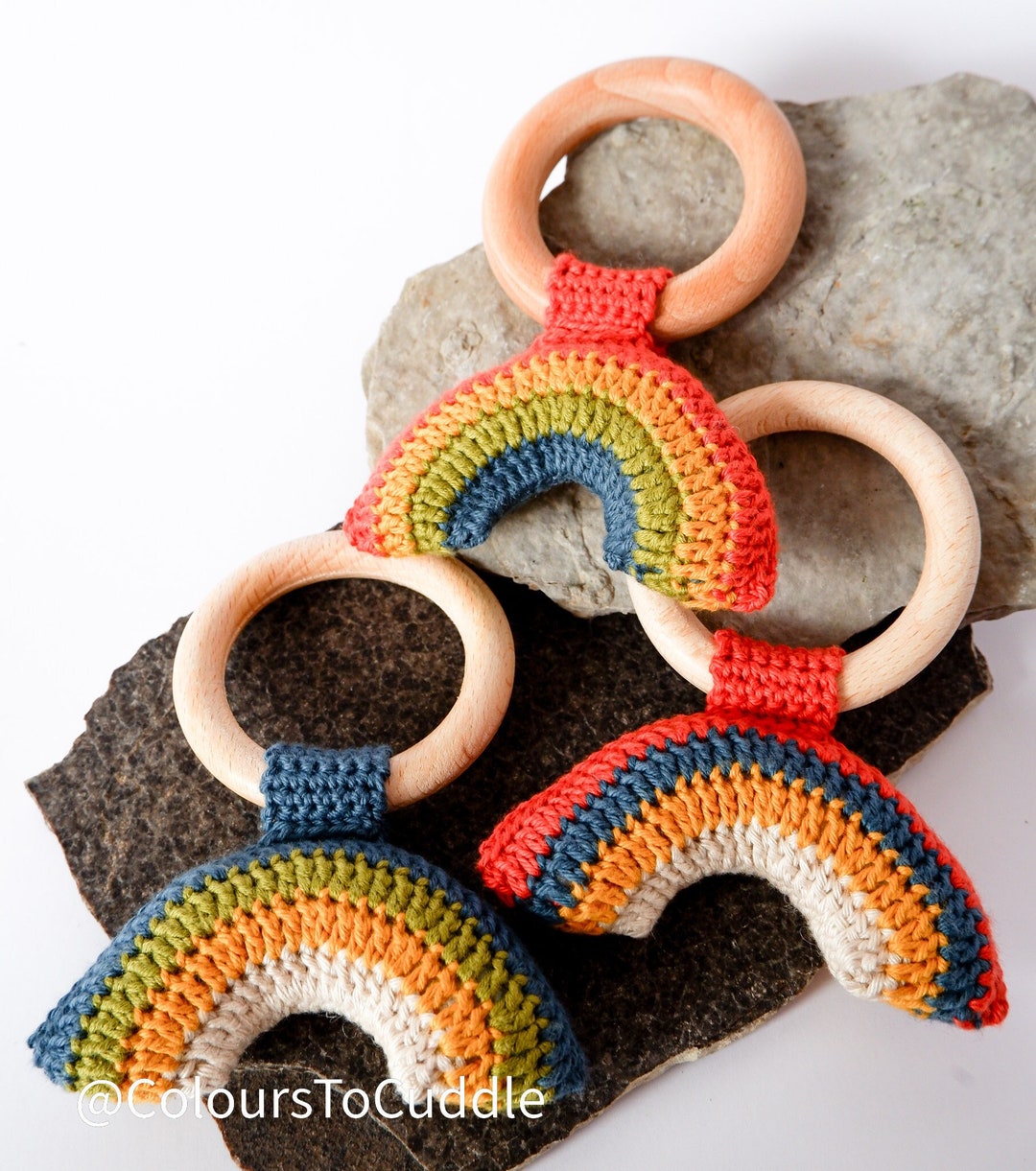 Colorful, Crocheted Rainbow Rattle - Etsy