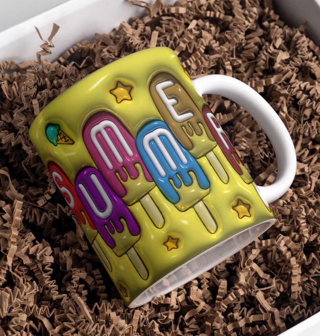 3D Inflated Summer Popsicle Mug Wrap: Sublimation Design (digital ...