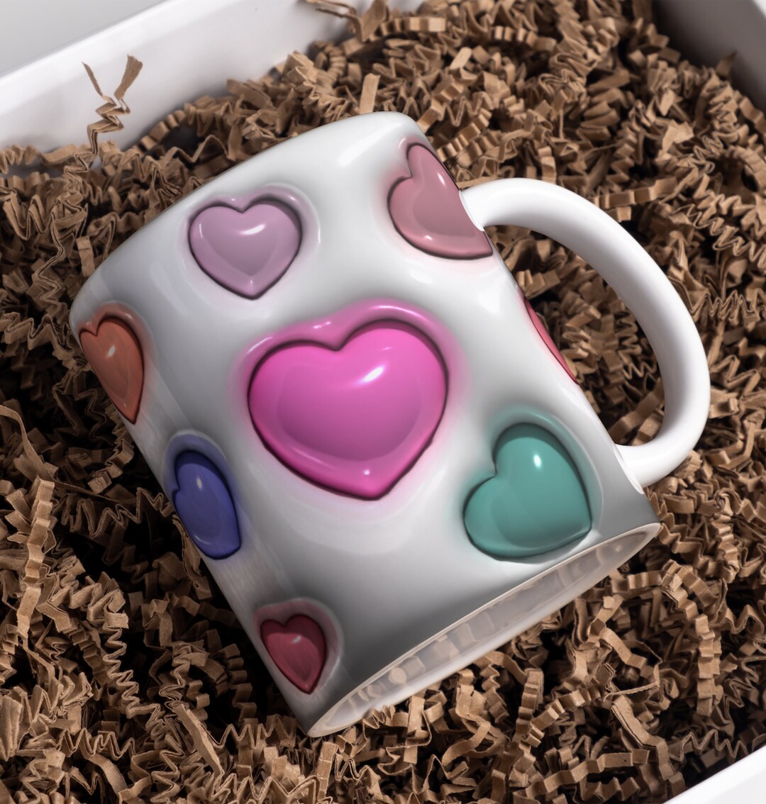 3D Inflated Mug Wrap Sublimation Puff Mug Wrap, Inflated Mug Design ...