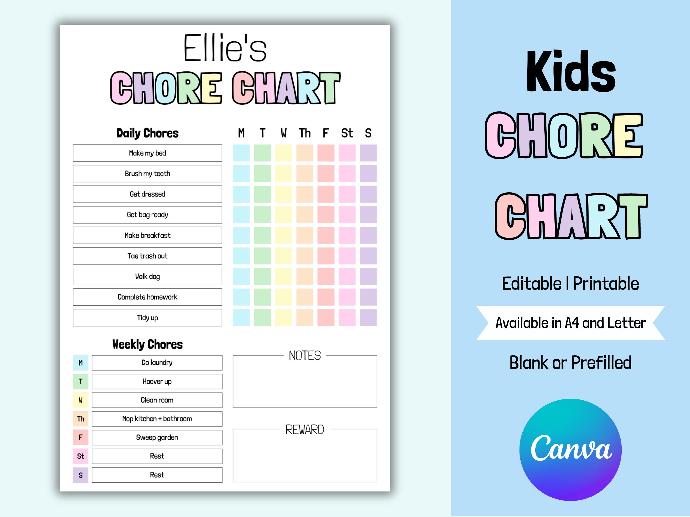 Daily Chore Chart Template