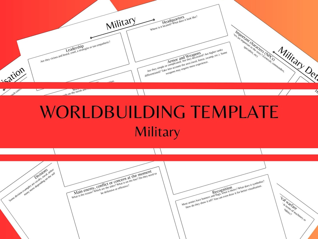 Fantasy Worldbuilding Template for Military & Army Creative - Etsy