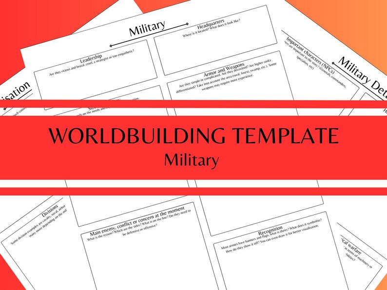 Fantasy Worldbuilding Template for Military & Army Creative - Etsy