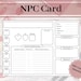 Dnd NPC Card Template: Game Master Resource (PDF) - Etsy