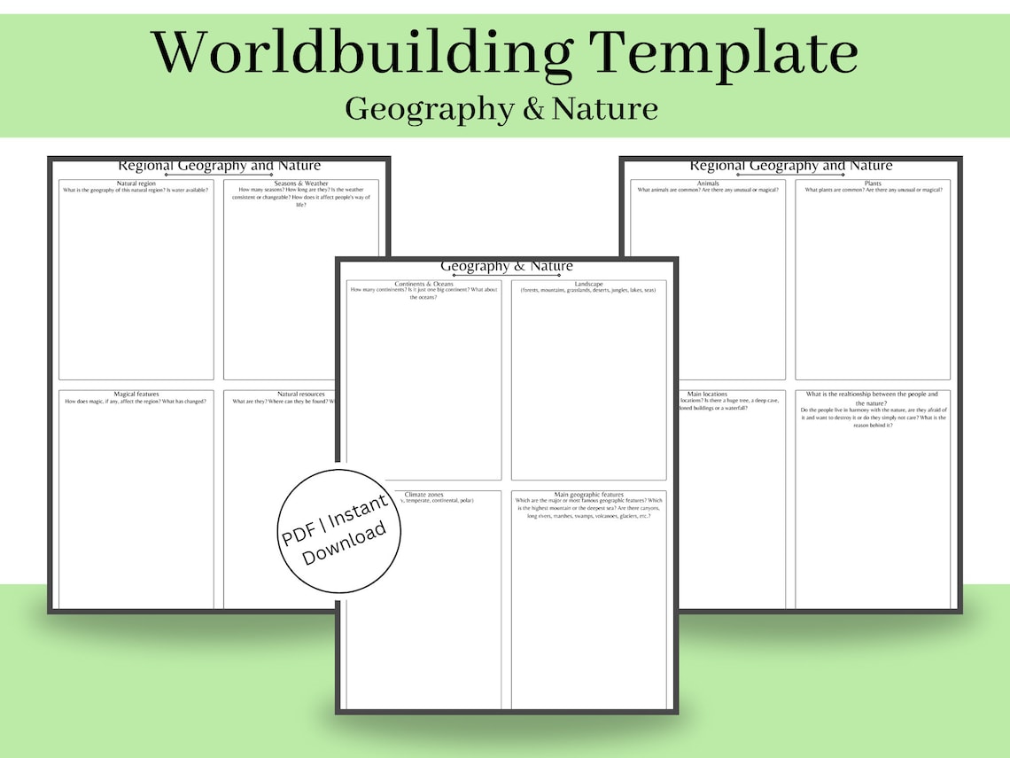 Fantasy Worldbuilding Template for Geography and Nature Creative ...