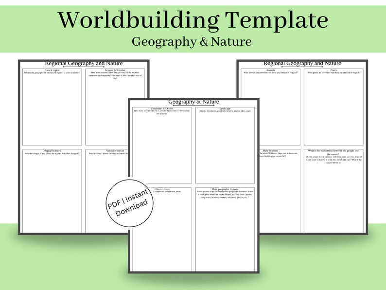 Fantasy Worldbuilding Template for Geography and Nature Creative ...