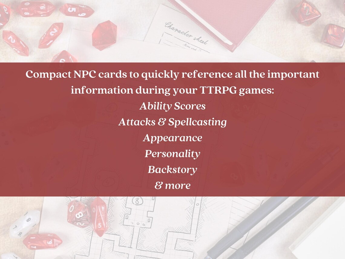 Dnd NPC Card Template: Game Master Resource (PDF) - Etsy