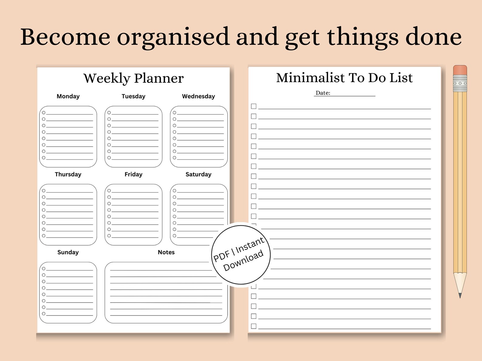 Productivity Planner Bundle | to Do List | Weekly Planner | Habit ...